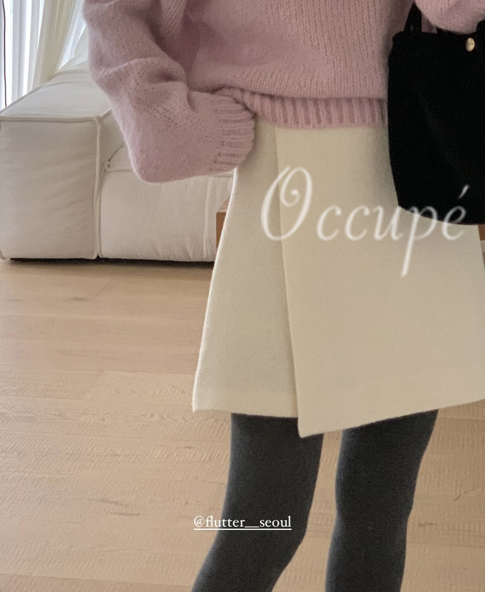 오큐페 플러터 시몬 울 스커트 (2col) flutter 랩스커트