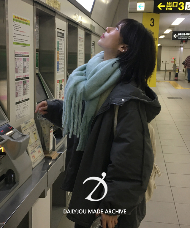 데일리쥬 [MADE] 카렌 오버핏 누빔 후드 점퍼