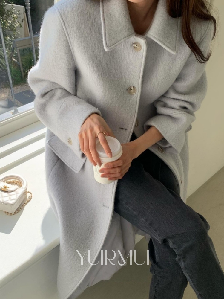 유이르무이 riette 리에뜨 모그 울 모헤어 싱글 롱 코트 2color