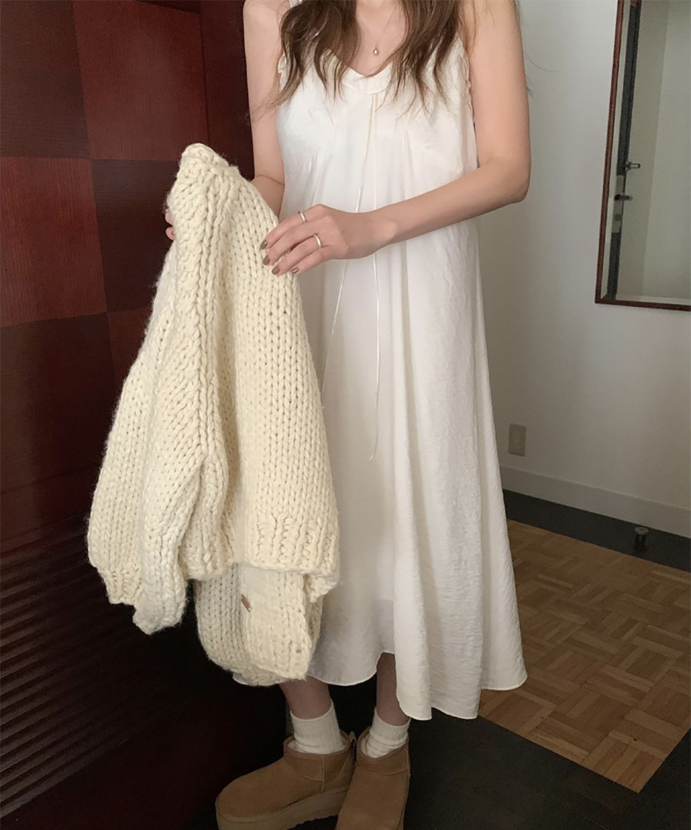 버나뎃 멜라운지 프릴 리브 원피스 (2col) mellounge