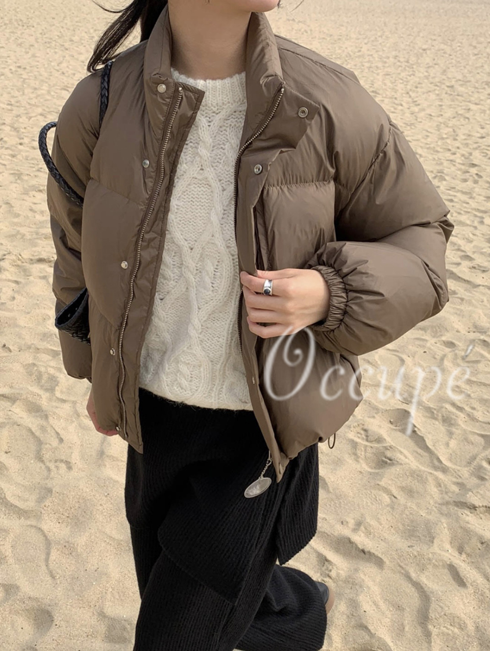 오큐페 [당일발송]시그니처 모아이 숏패딩 (5col) signature 오리털 덕다운