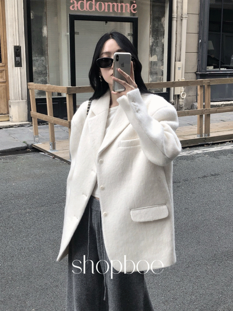 샵보애 LeButter 르버터 헤어 오버 자켓 울 긴팔 카라 싱글 jk (2col)