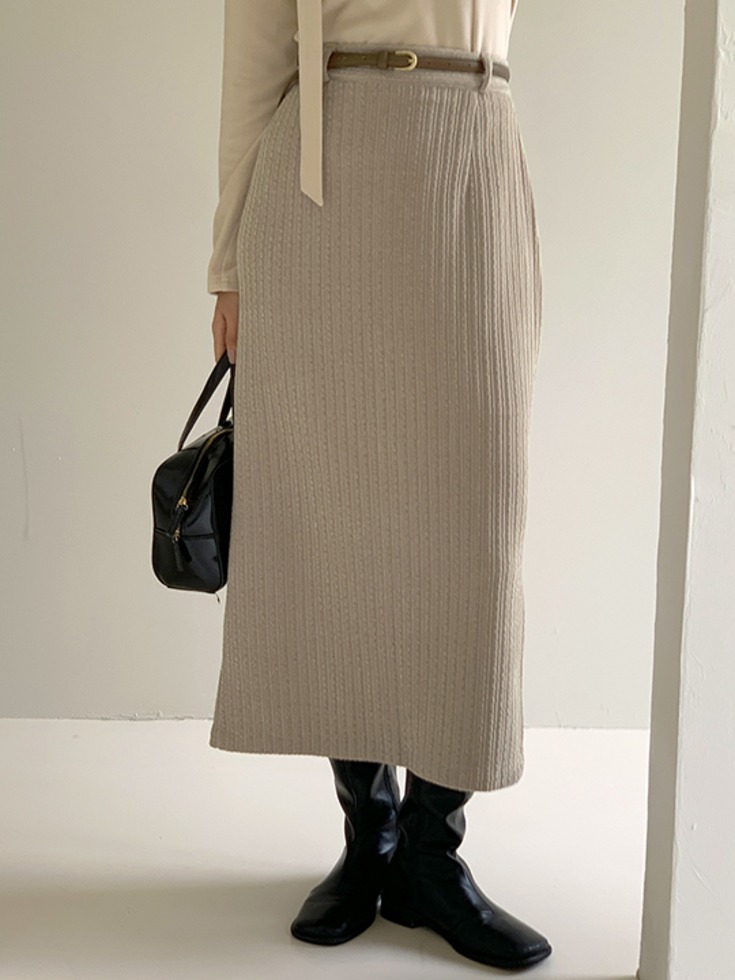 리리앤코 로엘데브 겉기모 뒷밴딩 트임 롱 스커트 빅사이즈 38사이즈 리리앤코 통통녀 자체제작 하체커버 체형커버 편안한 부드러운 따뜻한 겨울치마 겨울스커트 H라인 가을신상