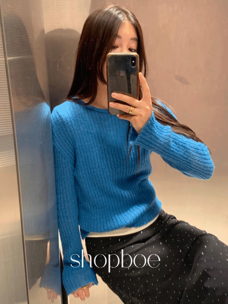 샵보애 vinmute 빈뮤트 바젤 모헤어 골지 유넥 니트 nt (4col)