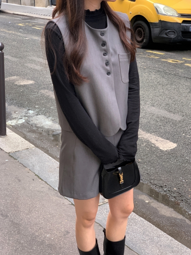 어베인 베롱 포켓 버튼 베스트 조끼 (2c)