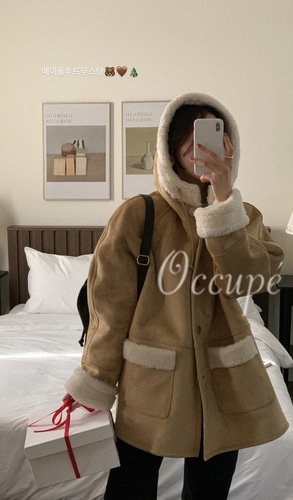 오큐페 이너프 메이플 후드 무스탕 (2col) inouf