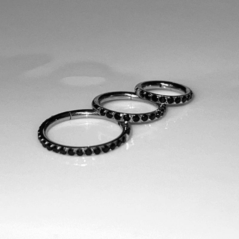 금지구역 써지컬 블랙큐빅세그먼트링[1 2mm] 피어싱