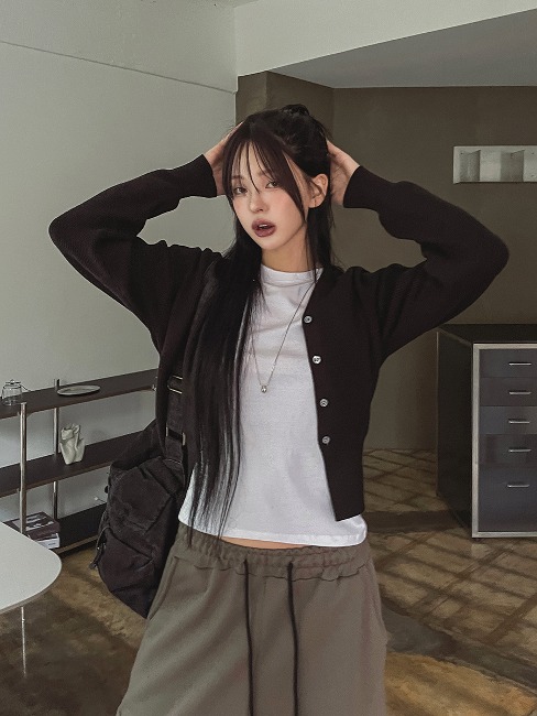 유랜 [U-BASIC] 에일 코르셀 브이넥 가디건 (8color)