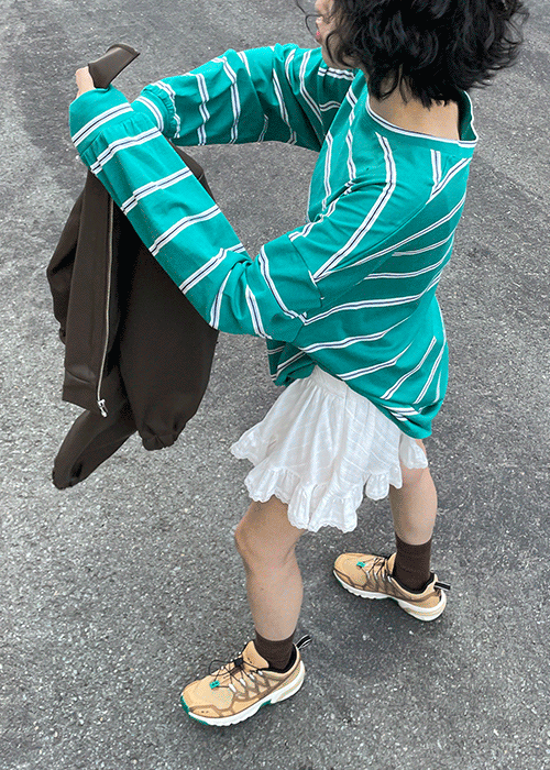 무무크 뉴뉴 stripe 티셔츠 2col