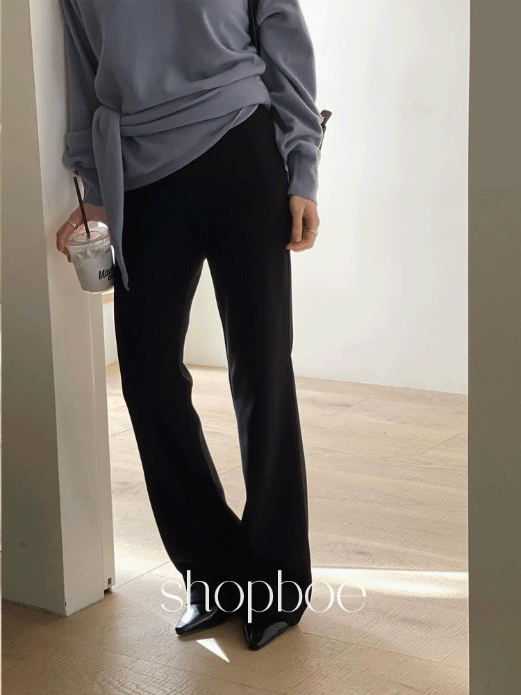 샵보애 bronze 브론즈 기모 밴딩 부츠컷 팬츠 슬랙스 pt (2col)