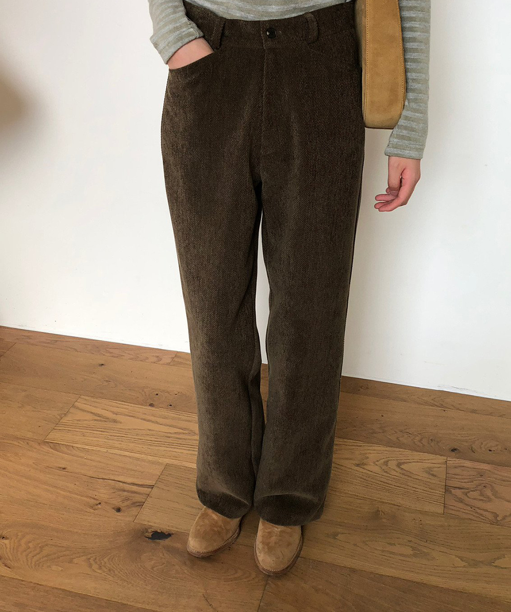 버나뎃 [당일 크림,모카S]웨더 벨벳 트윌 팬츠 (2col) weather