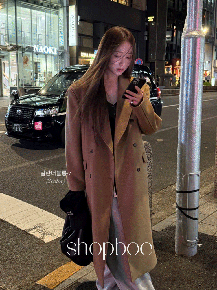 샵보애 nuese 누즈 밀란 더블 롱 울 코트 ct (2col)