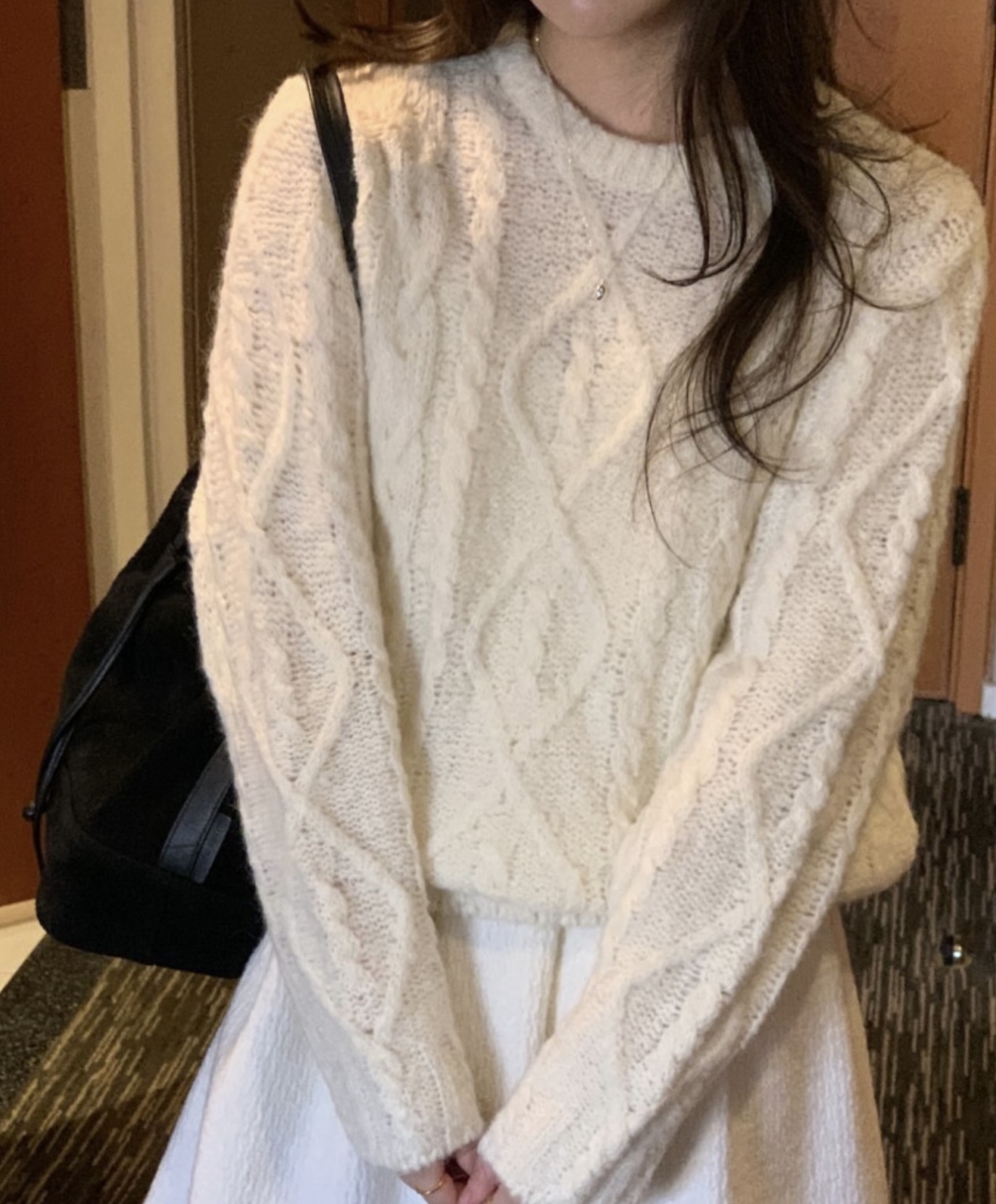 오큐페 [당일발송]미엘 온드 알파카 니트 (3col) miel 꽈배기니트