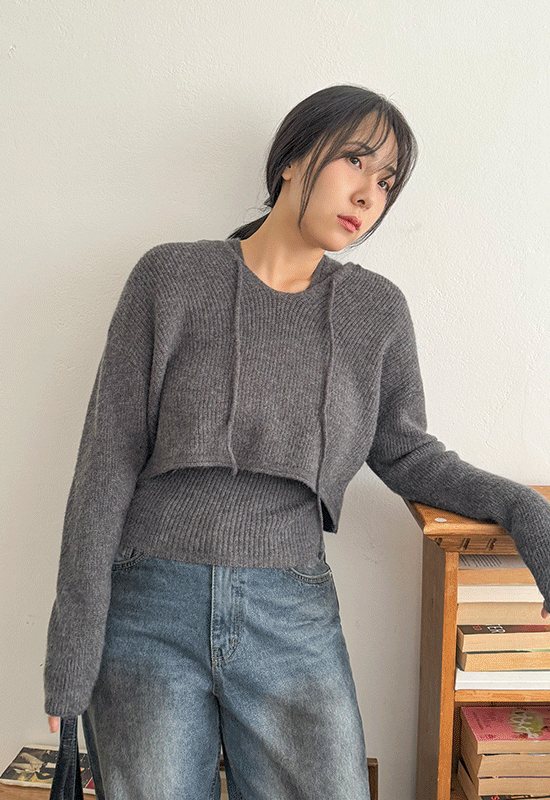 리치무드 심비 후드 knit set (4color)