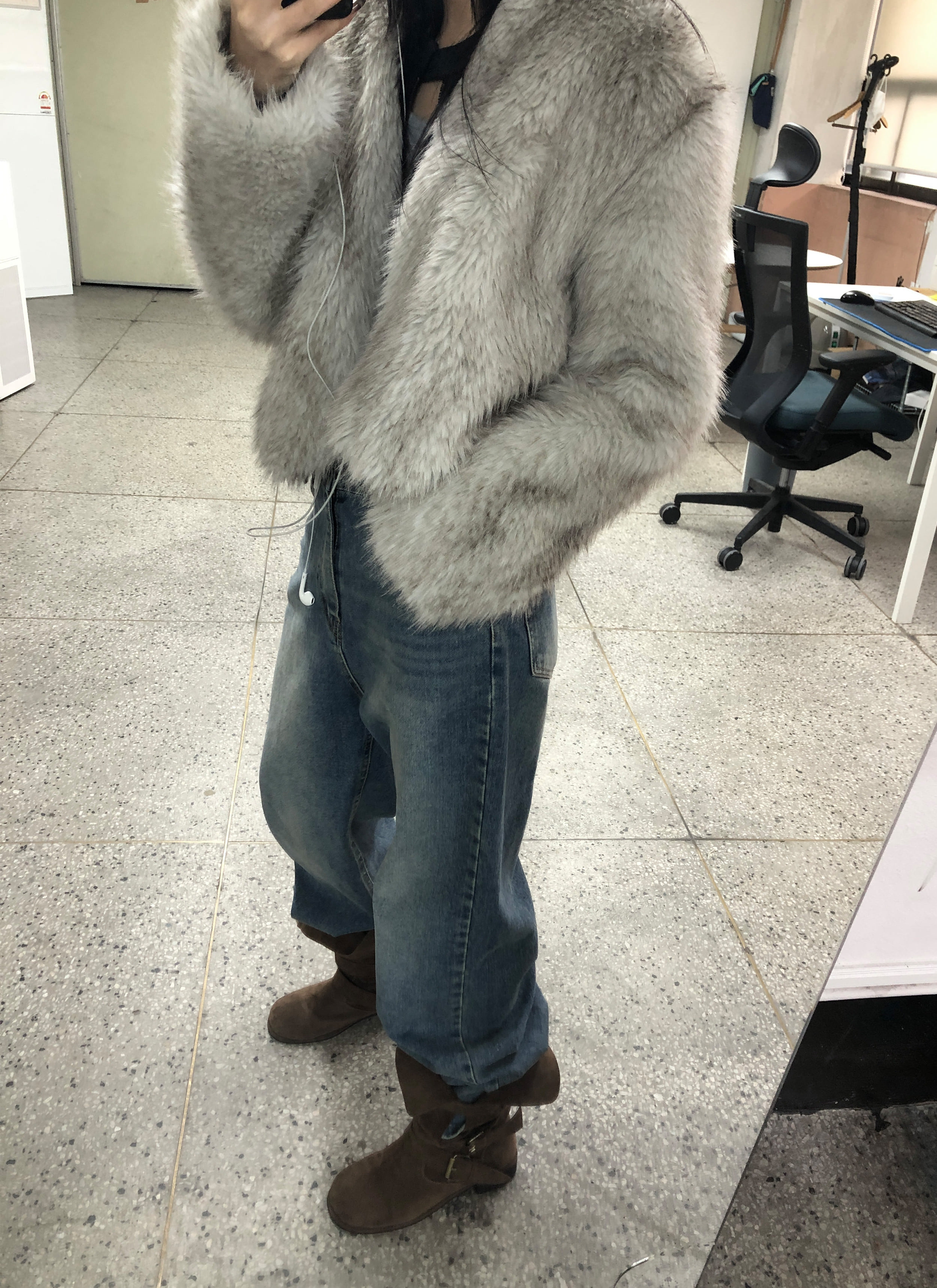 이이알하우스 Reck fur jacket (2C)