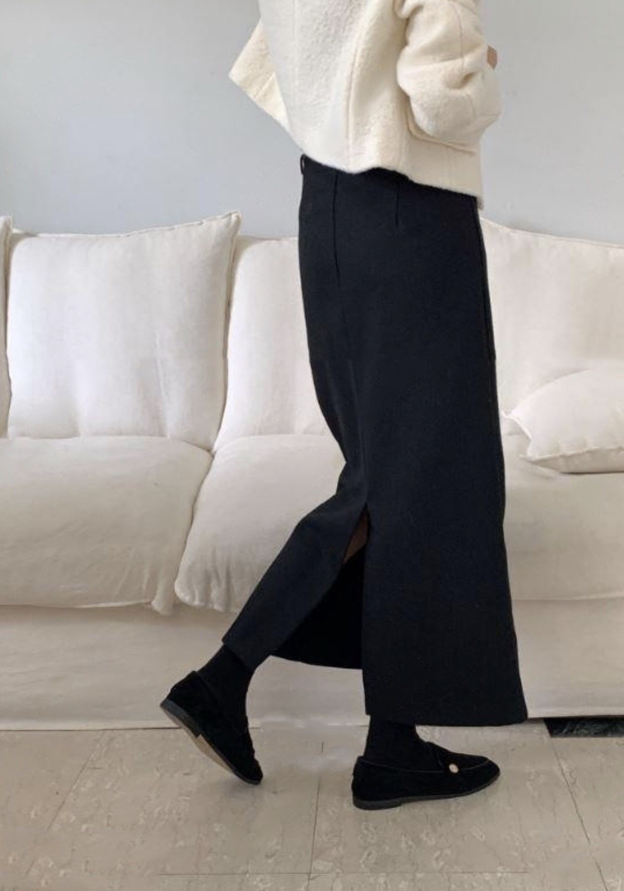 오큐페 [당일발송]이너프 헤이그 울 스커트 (2col) inouf 울 롱스커트