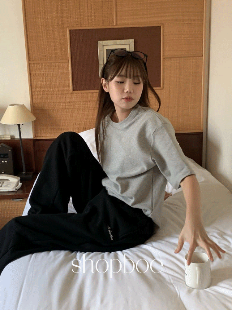 샵보애 (아이 당일) LeButter 르버터 기모 박시 티셔츠 코튼 라운드 루즈핏 반팔 tee (3col)