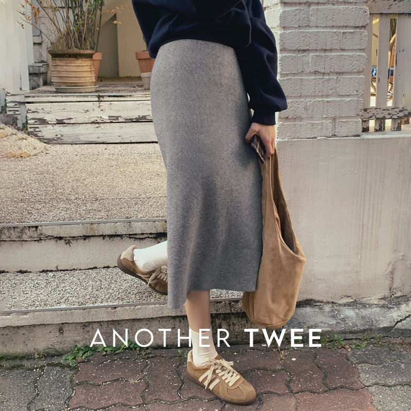 어나더트위 니트롱치마 오늘출발 Made Tsk0708 멜리브 밴딩 니트 스커트밴딩스커트니트치마니트롱치마롱치마롱스커트트임스커트겨울스커트