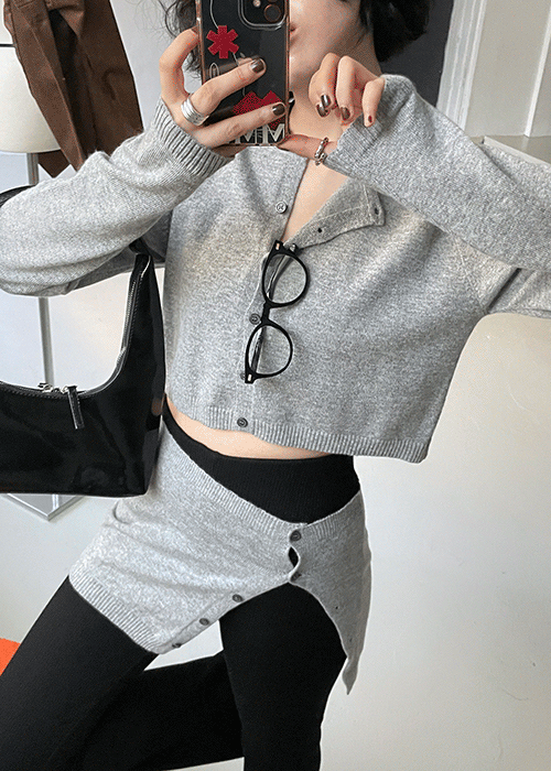 무무크 투웨이 랩 가디건 set 3col