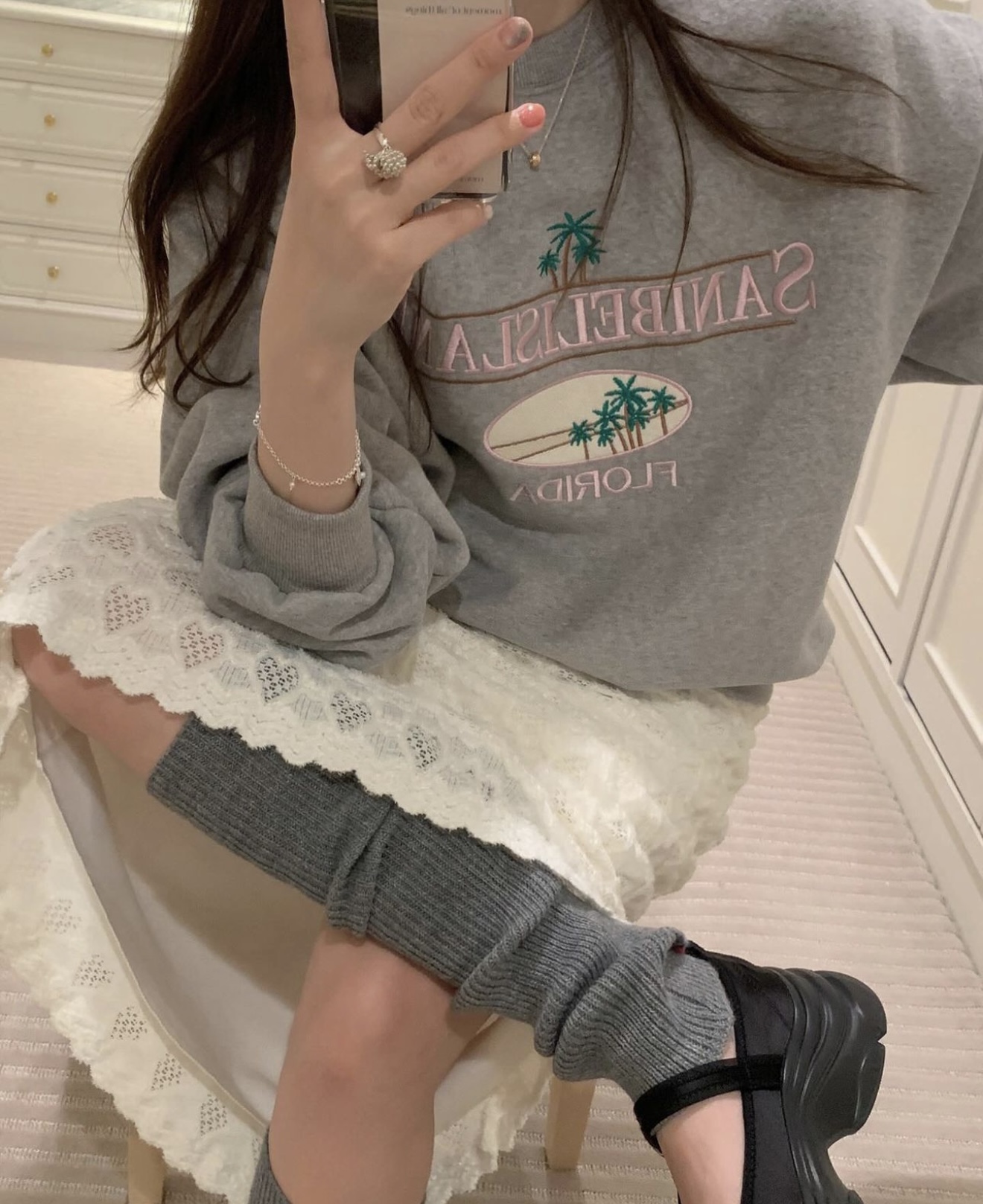 오큐페 [당일발송]pyt 프리티영띵 플로리다 맨투맨 기모 (2col) 프영띵