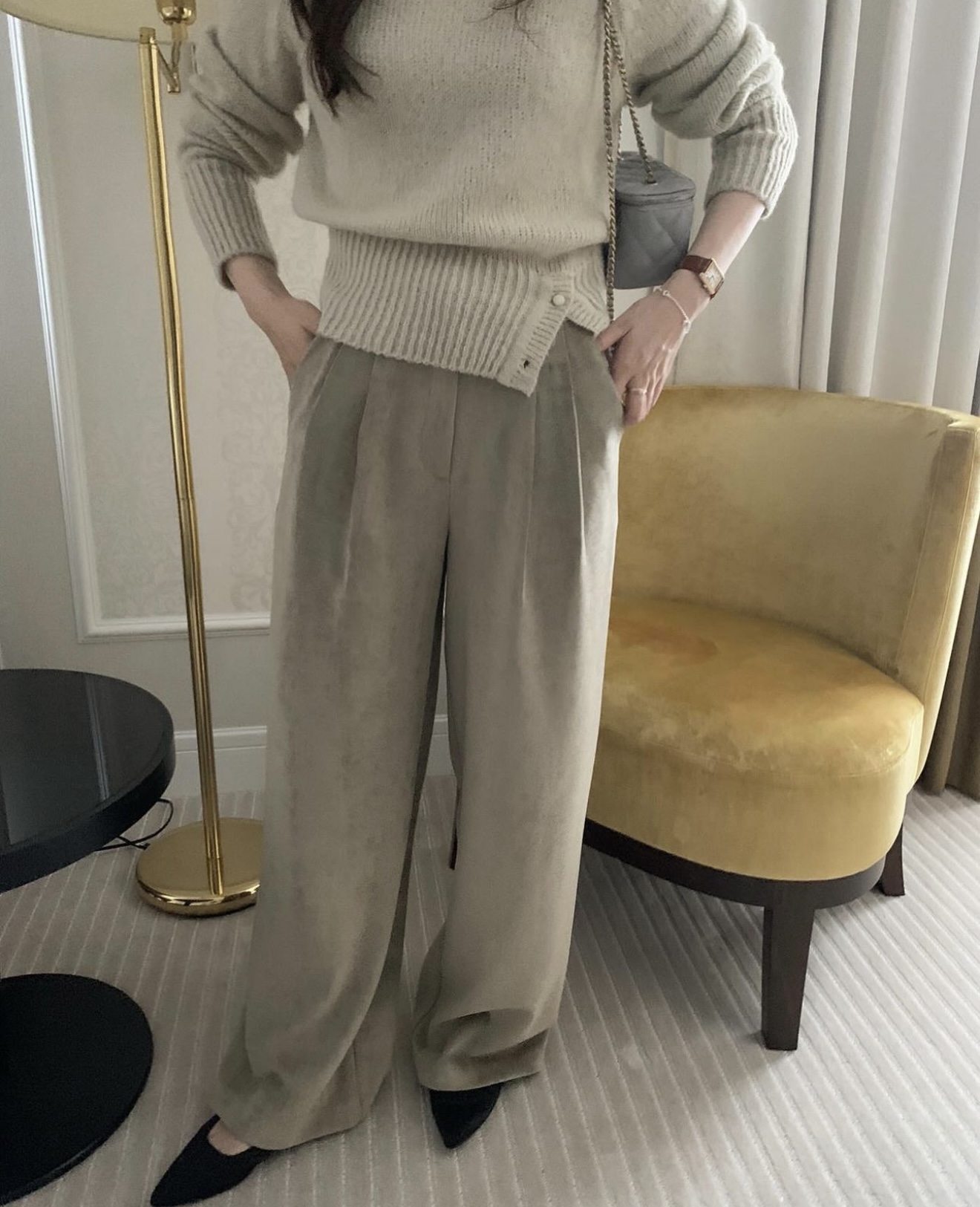 오큐페 pyt 프리티영띵 아담 벨로아 팬츠 (3col) 프영띵 밴딩슬랙스