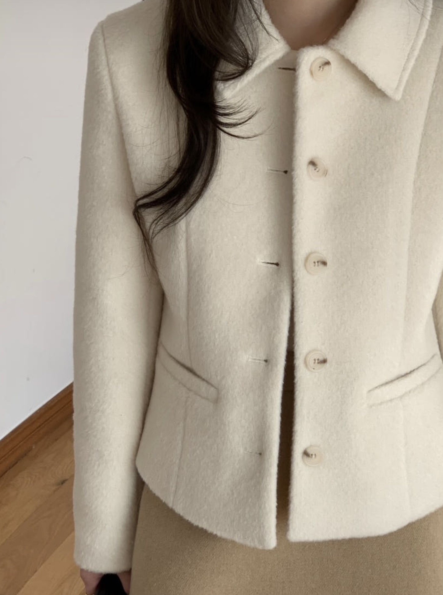 오큐페 [당일발송]미엘 모스 자켓 (2col) miel 울자켓