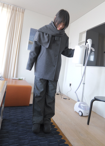 에프터먼데이 dot pintuck banding pants (2c)