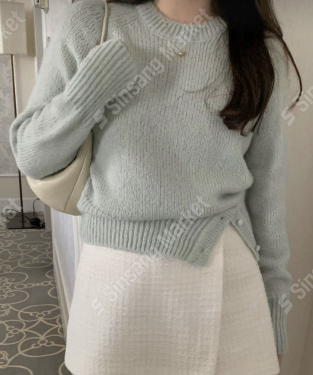 버나뎃 Pyt 트임 단추 니트 (3col) 프영띵 프리티영띵