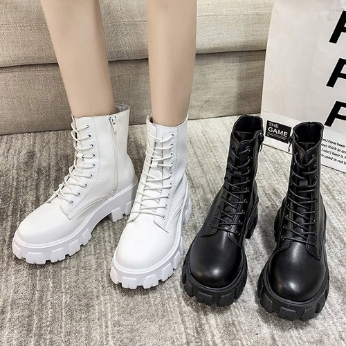 드레시백 게일 플랫폼 가보시 통굽 앵클 미들 끈 워커 롱부츠 겨울 데일리 빈티지 캐주얼 코디 옆지퍼 미들힐 대학생 스트릿패션 레이스업 키높이 앵글 숏부츠 신발 5cm