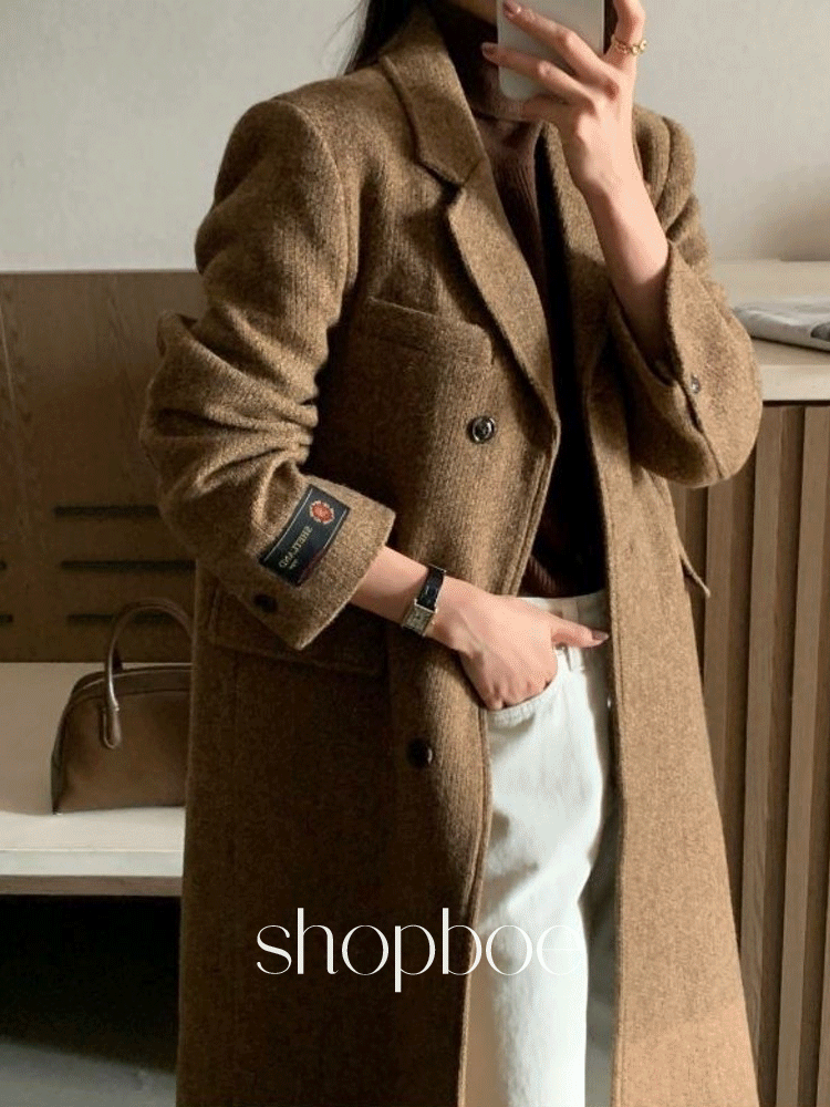 샵보애 inouf 이너프 브리튼 셔틀랜드 울 코트 베이직 싱글 롱 ct (2col)