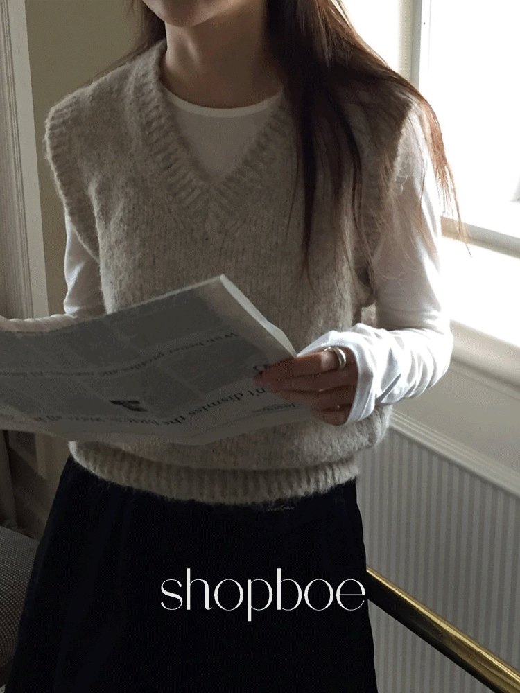 샵보애 overtake 오버테이크 보슬 베스트 레이어드 울 브이넥 조끼 vt (3col)