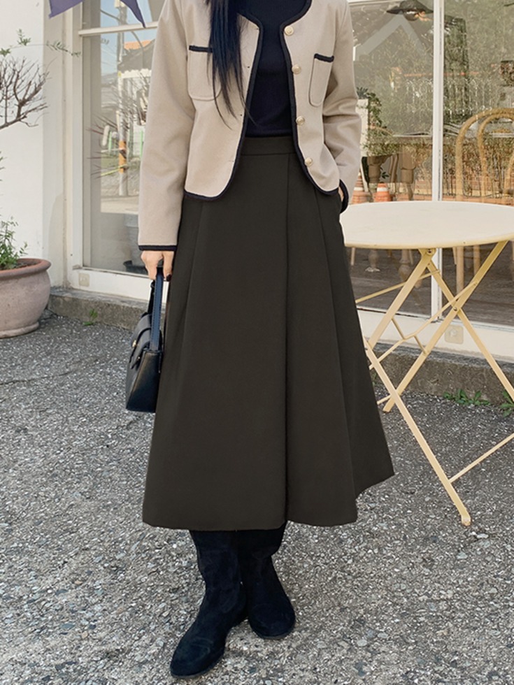 리리앤코 2천장 돌파 무료배송 25 38 핀프러피 핀턱 포켓 플레어 롱 스커트 가을겨울데일리룩출근룩하객룩38사이즈빅사이즈자체제작리리앤코플레어스커트