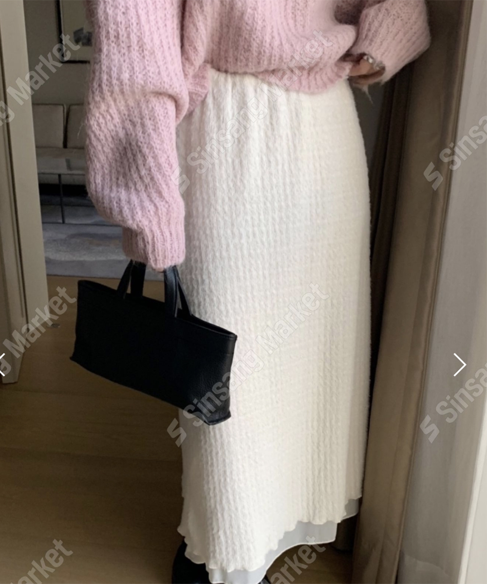 버나뎃 [당일]멜라운지 밴딩 레이어 스커트 (2col) mellounge