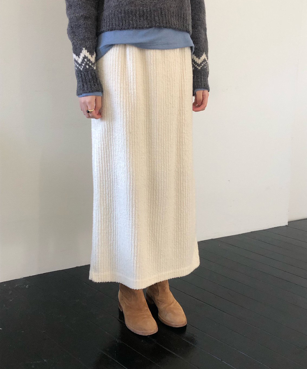 버나뎃 웨더 울 골지 롱 스커트 (2col) weather