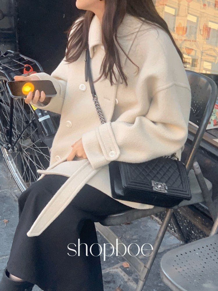 샵보애 verveine 버베인 서머셋 카센티노 하프 피코트 울 스트랩 카라 더블 ct (2col)