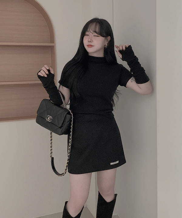 하비언니 #12903 [워머SET] 데일리 반폴라 워머 하프넥 반팔 니트t : 4color