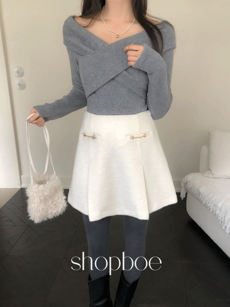 샵보애 ouir 위어 울 퓨어 미니 스커트 sk (2col)