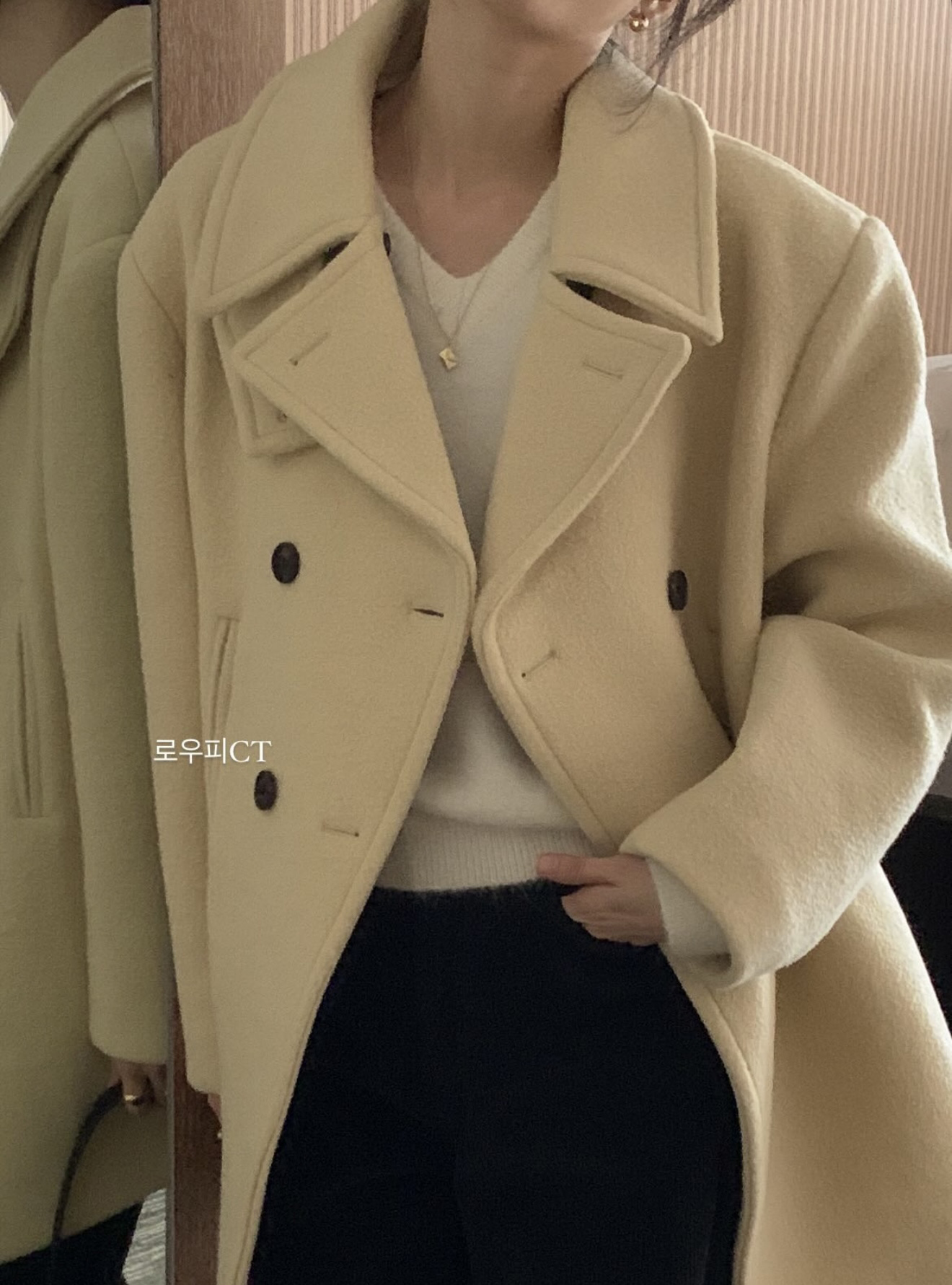 오큐페 [네이비당일]이너프 로우 피코트 (2col) inouf 더블코트