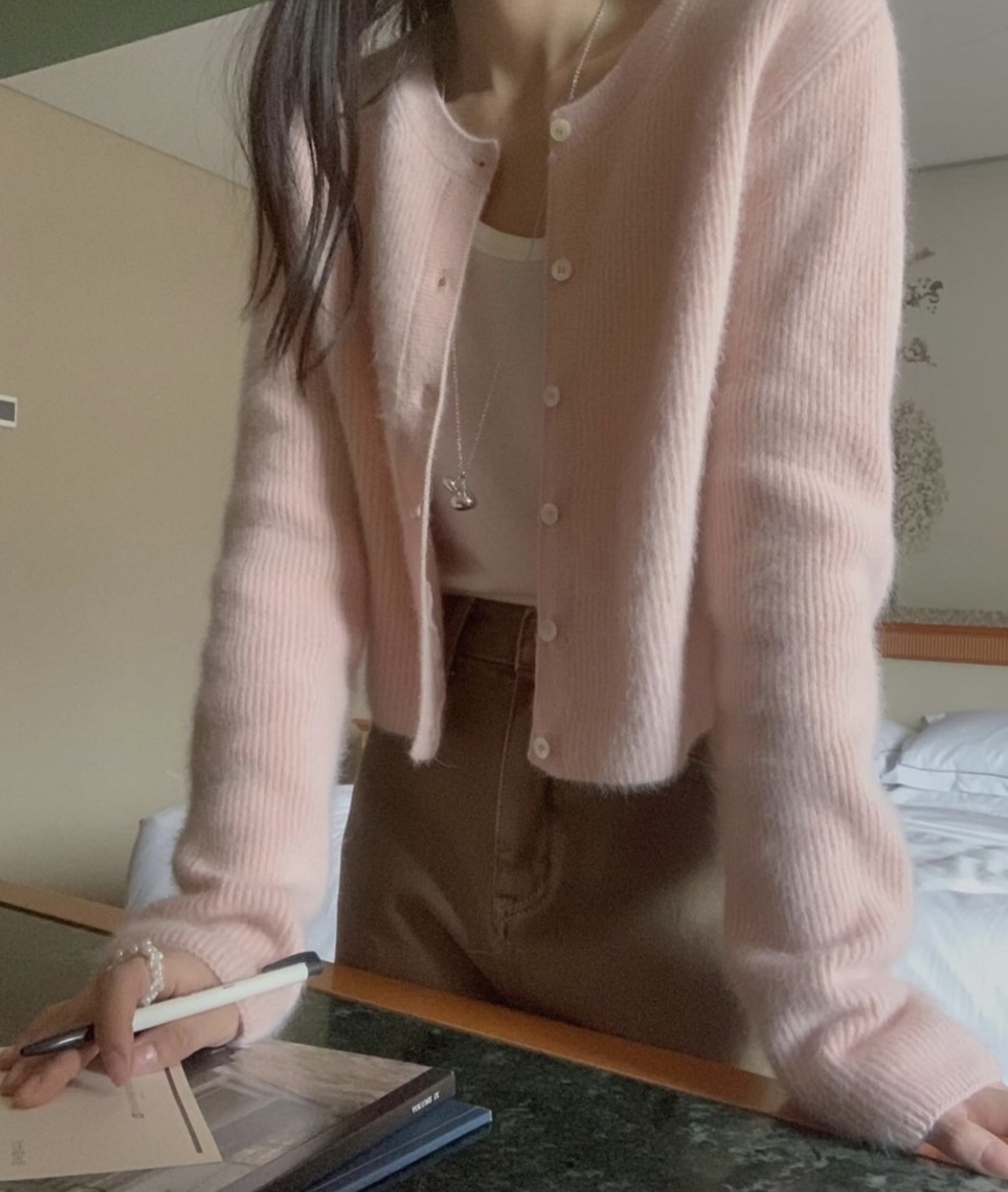 오큐페 미엘 엘린 가디건 (4col) miel 울 골지가디건