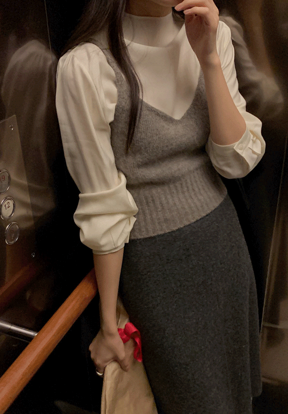 멜로즈무드 홀스 폭스 니트뷔스티에nt (3color)