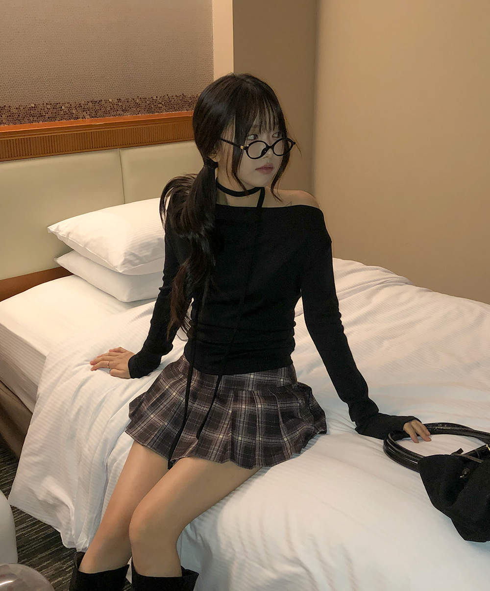 니어웨어 카티니 기모 셔링 티 (4color) - 머플러 set