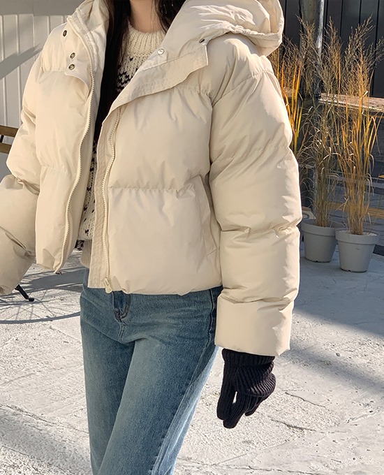 메리어라운드 [LAST ONE SALE][단독진행] 에센셜 웰론 숏 패딩 (jumper)