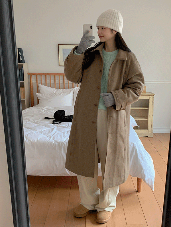 로빈유 [울80%] 패딩턴 헤링본 울 롱 코트 - ct(2color)