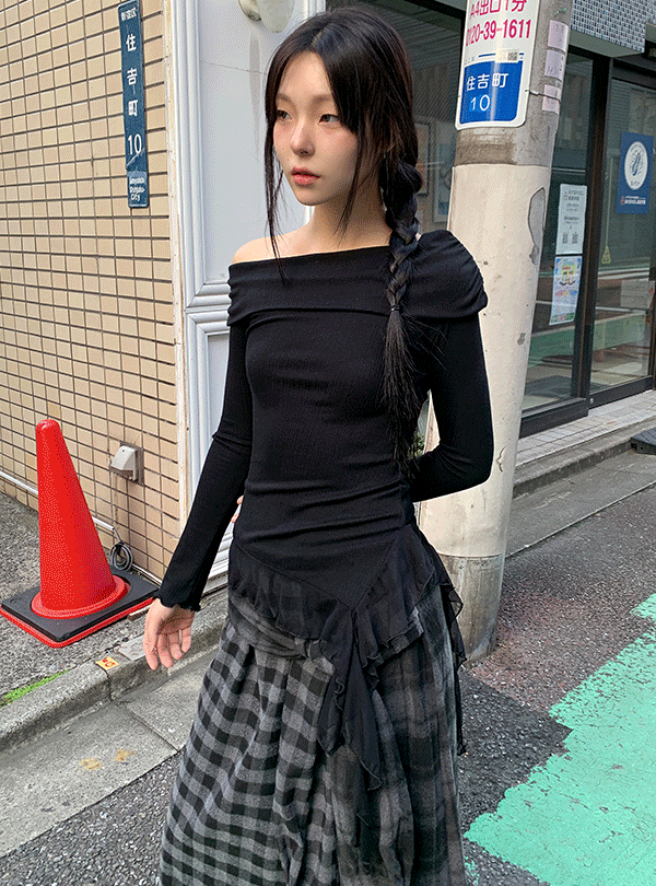 재즈디오더 FRILL OFF SHOULDER LONG SLEEVE (2C)