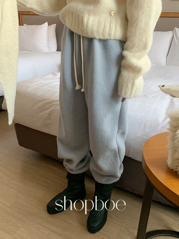 샵보애 mellounge 멜라운지 도톰 덤블 플리스 밴딩 조거 팬츠 pt (2col)