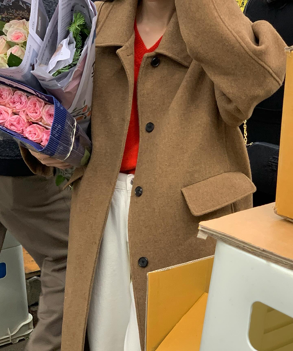 버나뎃 [당일 블랙]컴히얼 울 더블 코트 (3col) comehere