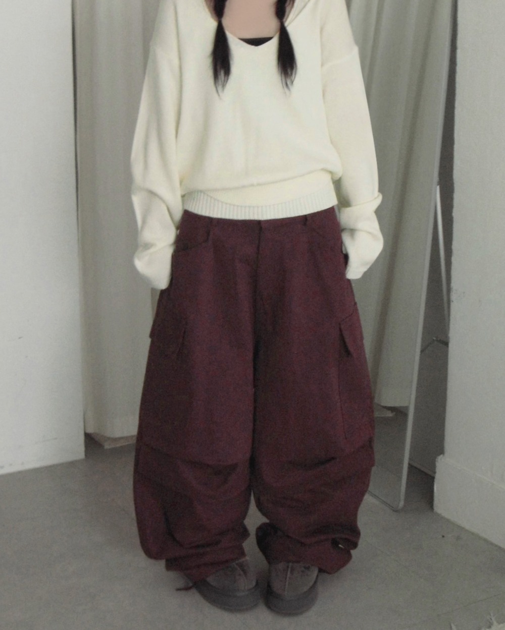 언버티 Ground pintuck maxi wide pt