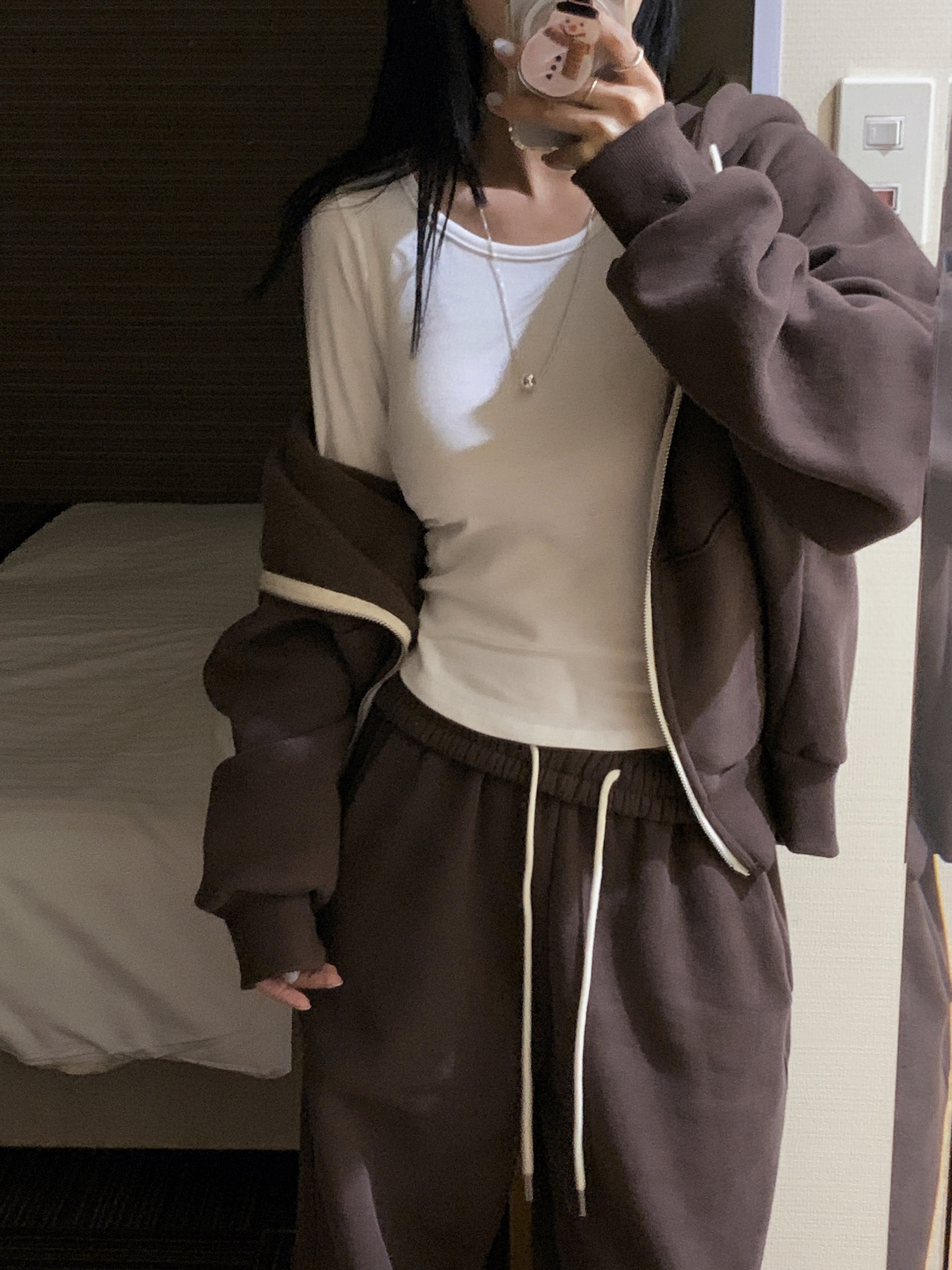 유리에 모달 크롭 기모 tee - 4color (라운드/U넥/베이직/데일리/긴팔티/긴팔티셔츠/이너티)