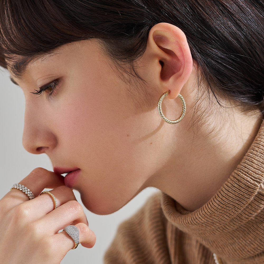 도로시 14k 볼드 트위스트 링귀걸이(2type)