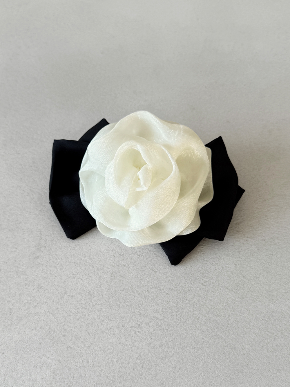 판타스틱플래닛 chiffon rose ribbon hair pin (IVORY)